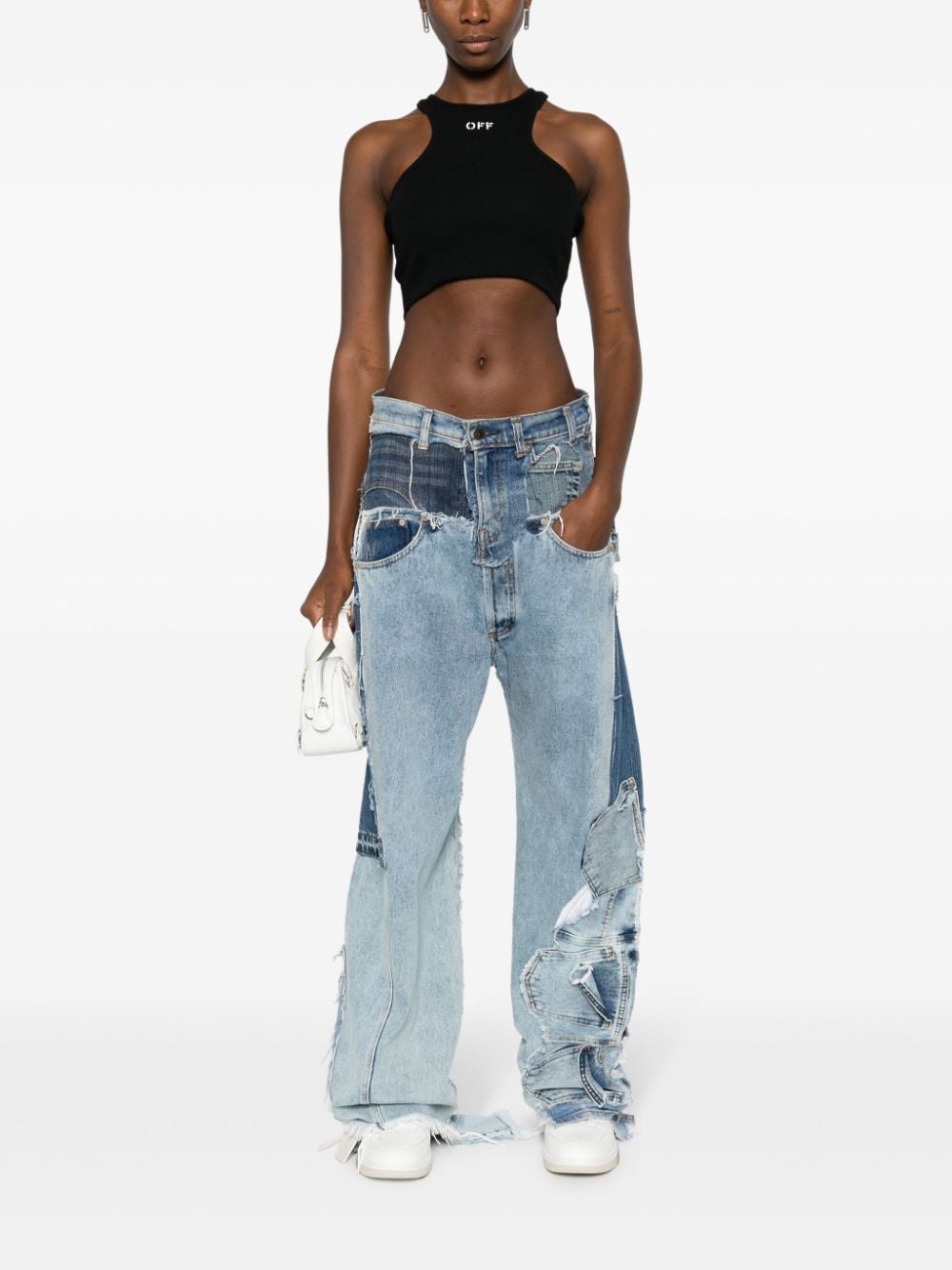 OFF-WHITE Off-White Off-Stamp Ribbed Crop Top