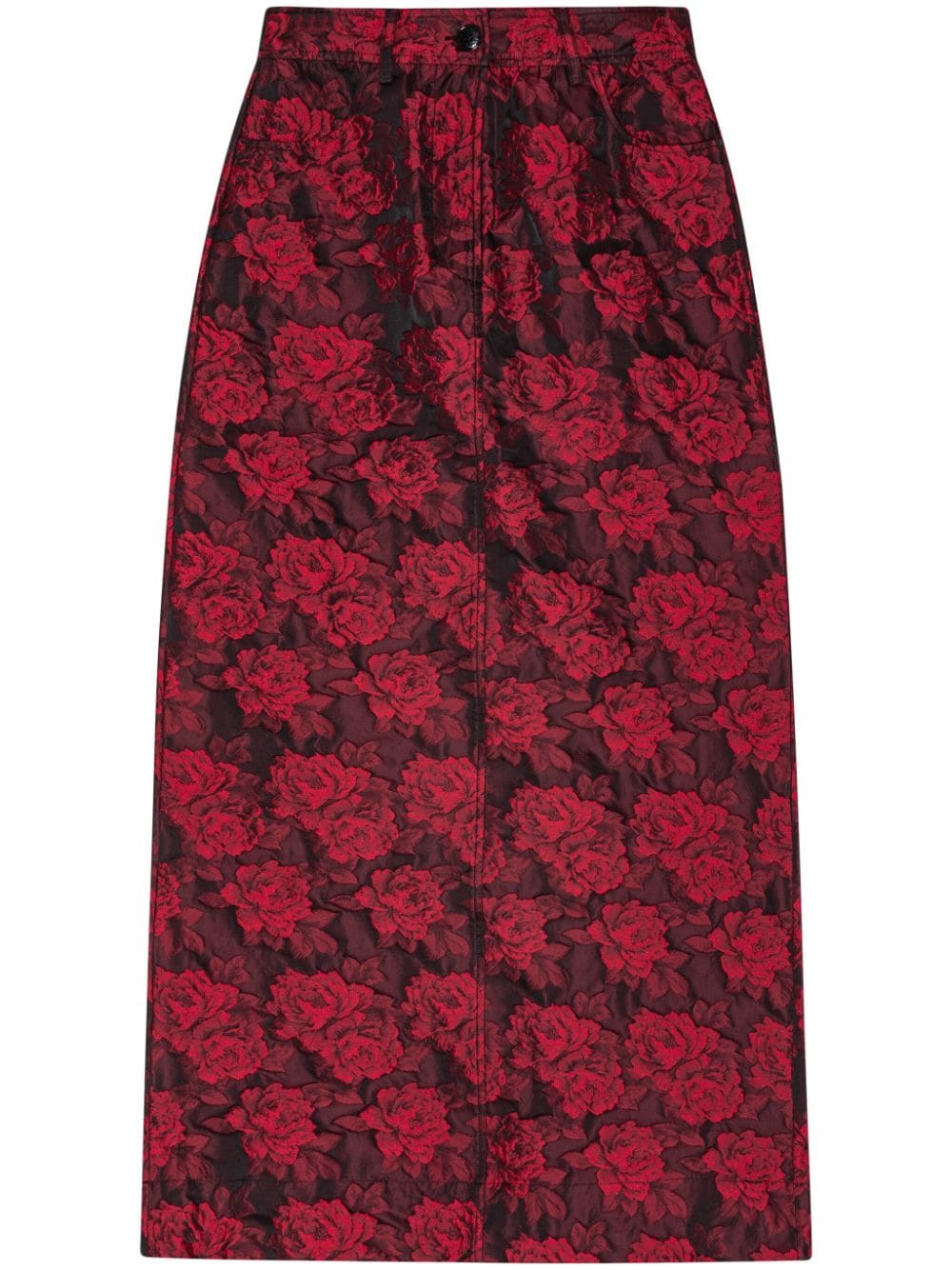 GANNI GANNI Botanical-Print Jacquard Maxi Skirt