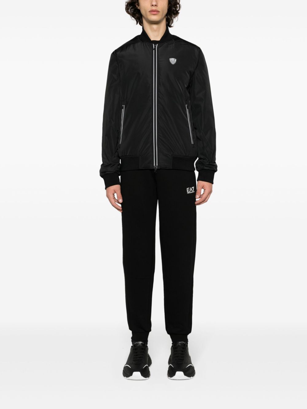 EA7 EA7 Emporio Armani logo-patch zip-up bomber jacket