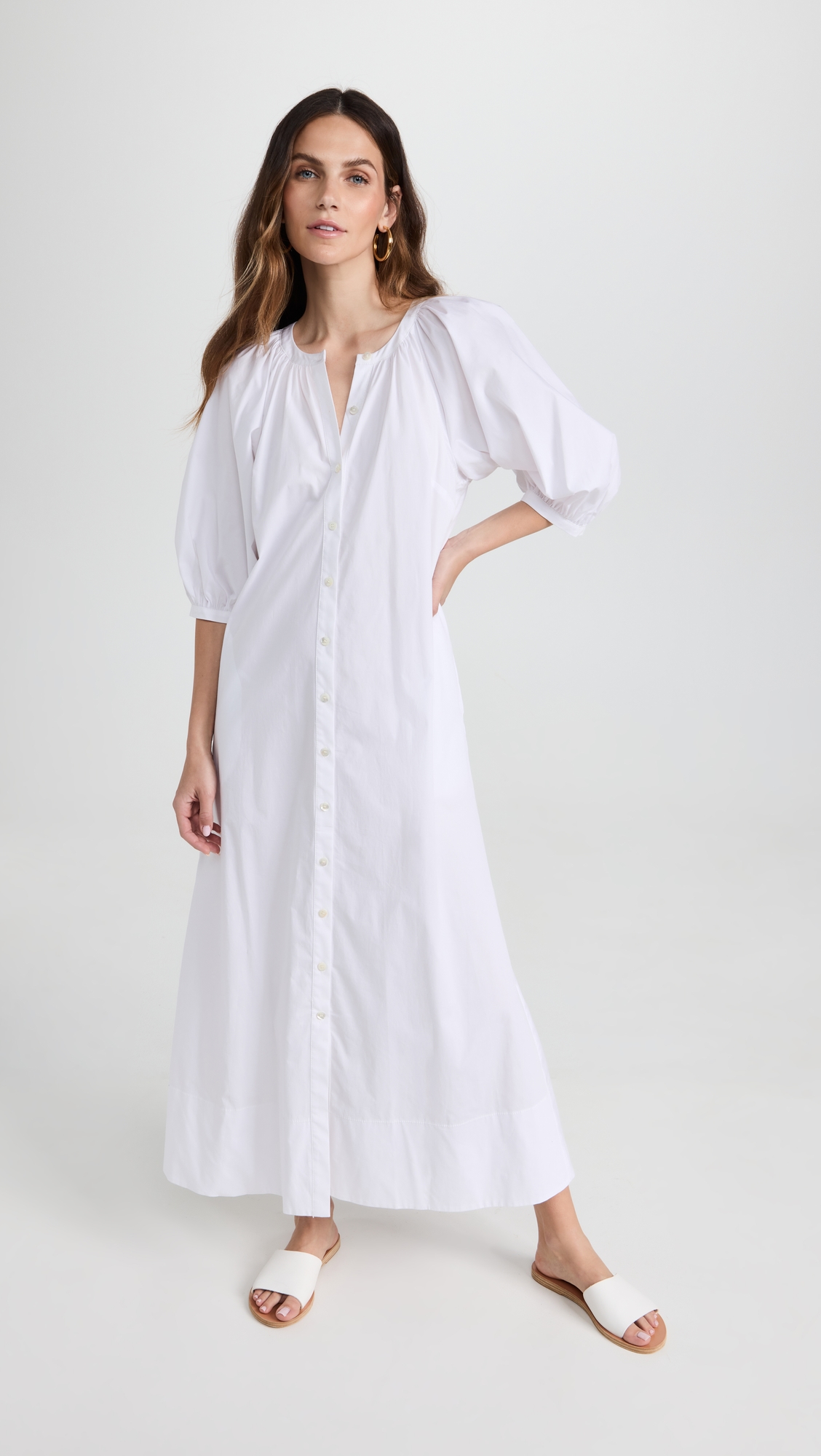 STAUD Vincent Midi Shirtdress