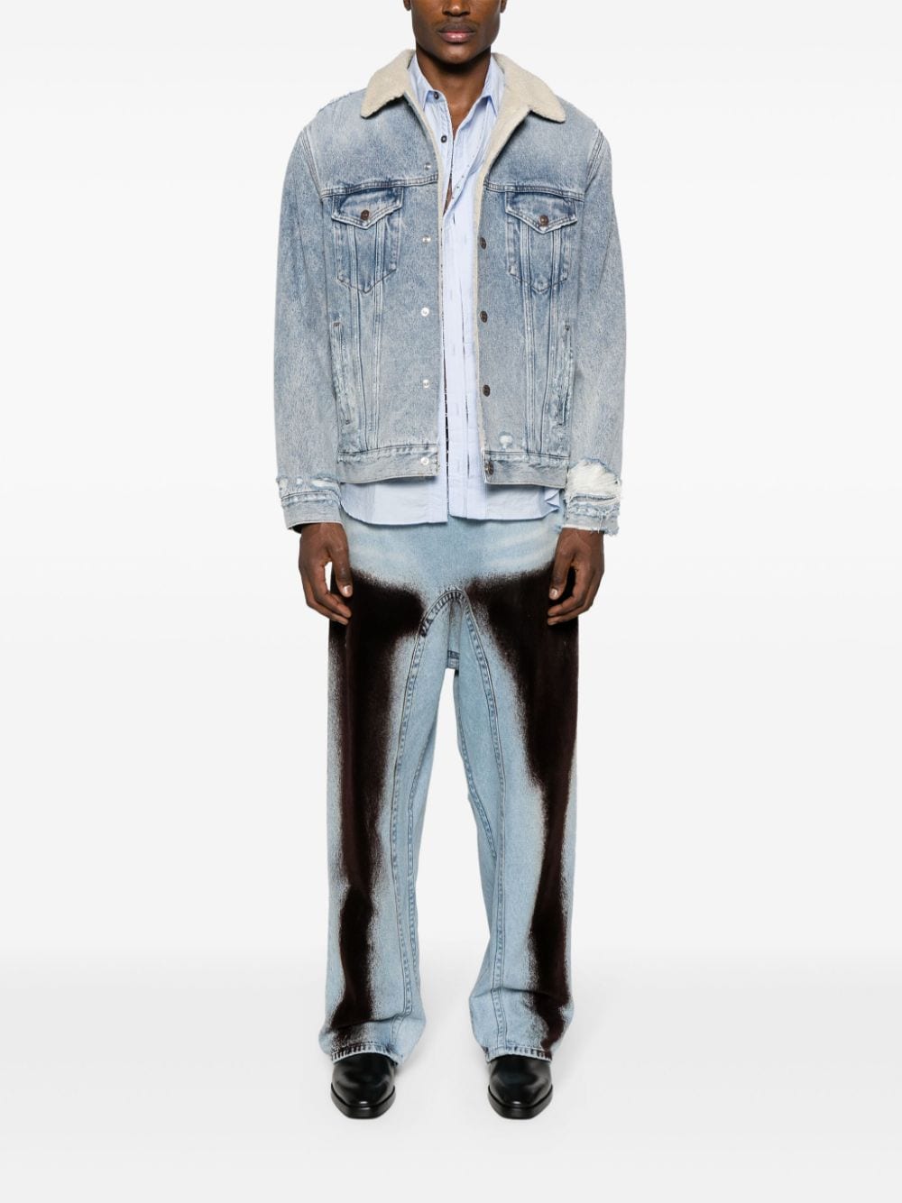 MAISON MARGIELA MM6 Maison Margiela Distressed Denim Jacket