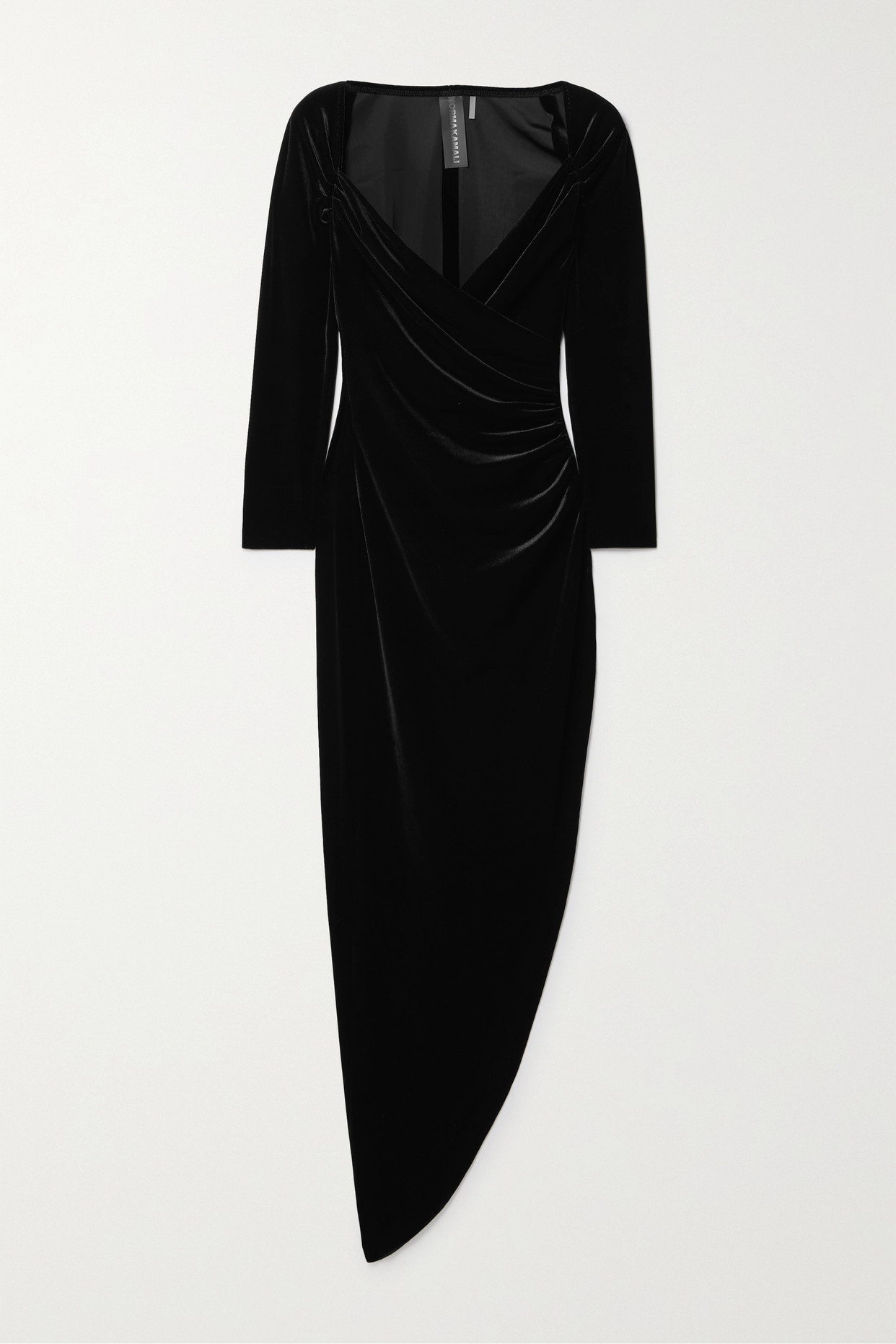black dress with studs LACE AND VELVET MIDI DRESS – PatBO main image 0