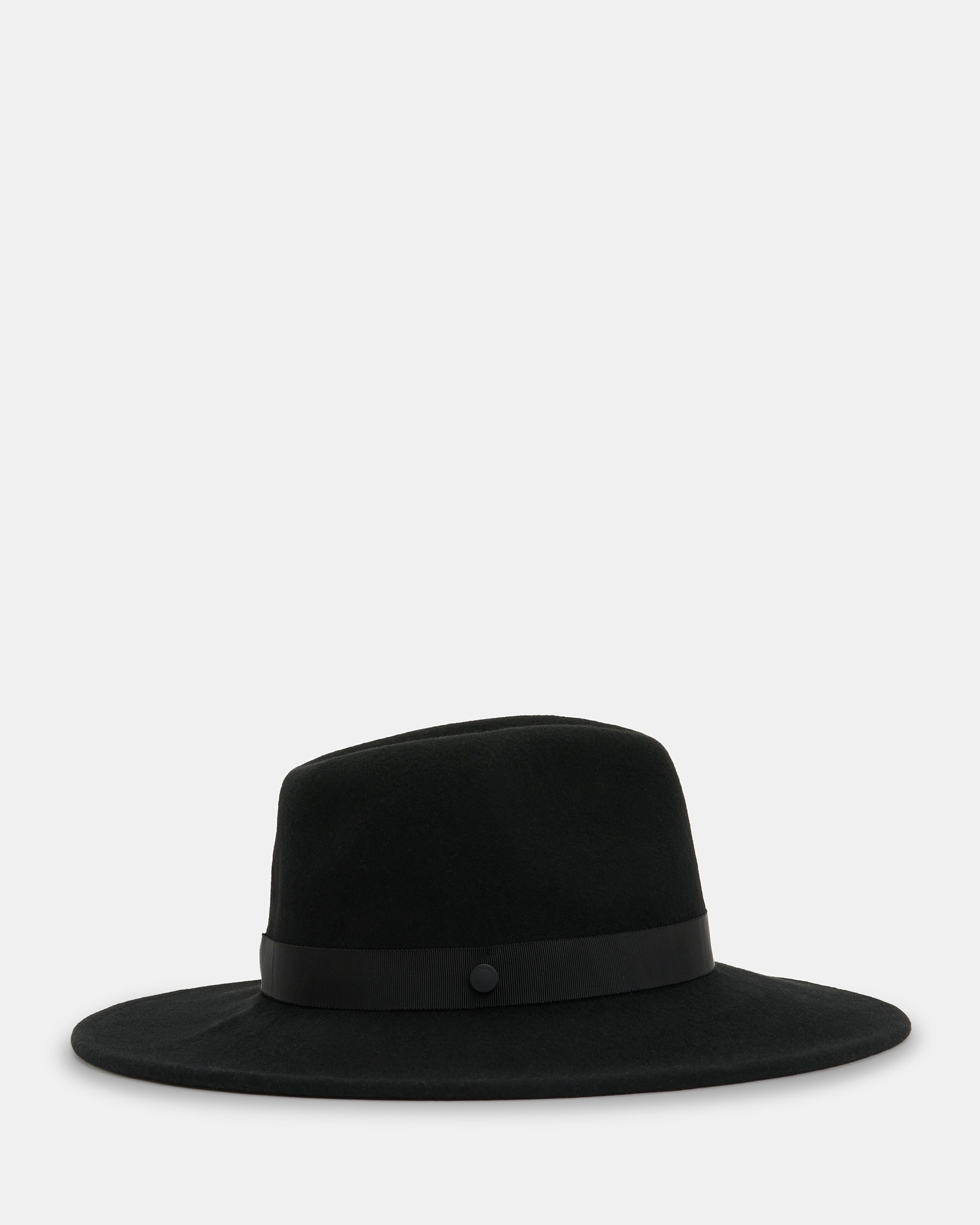 NWT All Saints Annie Black Wool Fedora Hat - one size Allsaints Annie Leopard Print Wool Fedora Hat In Brown - 40  main image 3