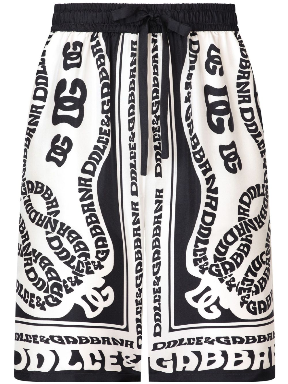 DOLCE & GABBANA Dolce & Gabbana Logo-Print Silk Shorts