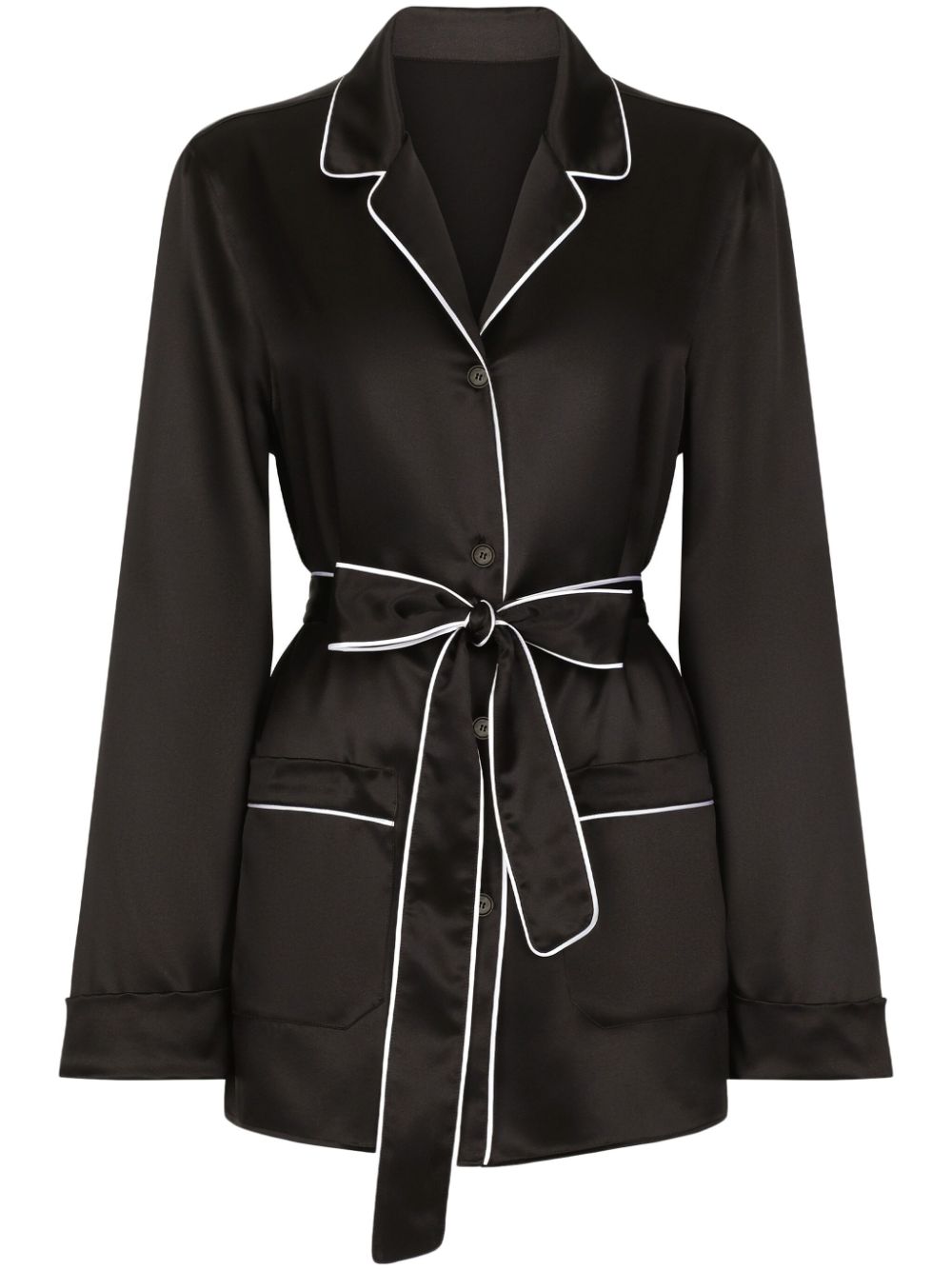 DOLCE & GABBANA Dolce & Gabbana Piped-Trim Silk Shirt