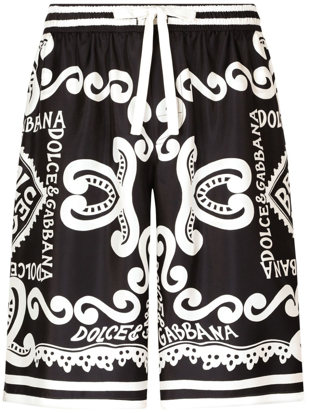 DOLCE & GABBANA Dolce & Gabbana Logo-Print Silk Shorts