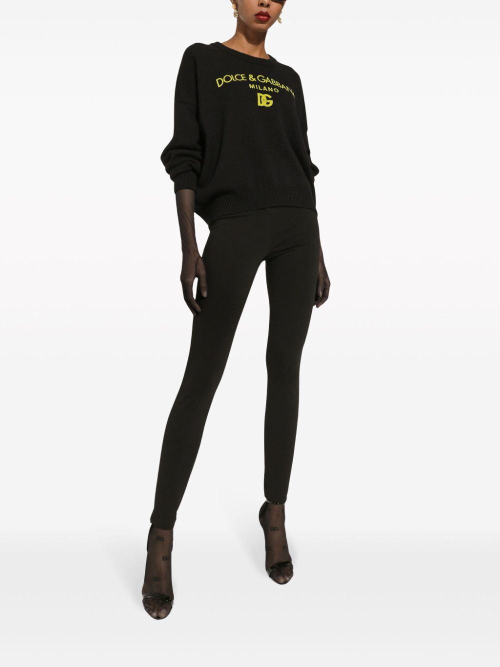 DOLCE & GABBANA pleat-detail stirrup leggings