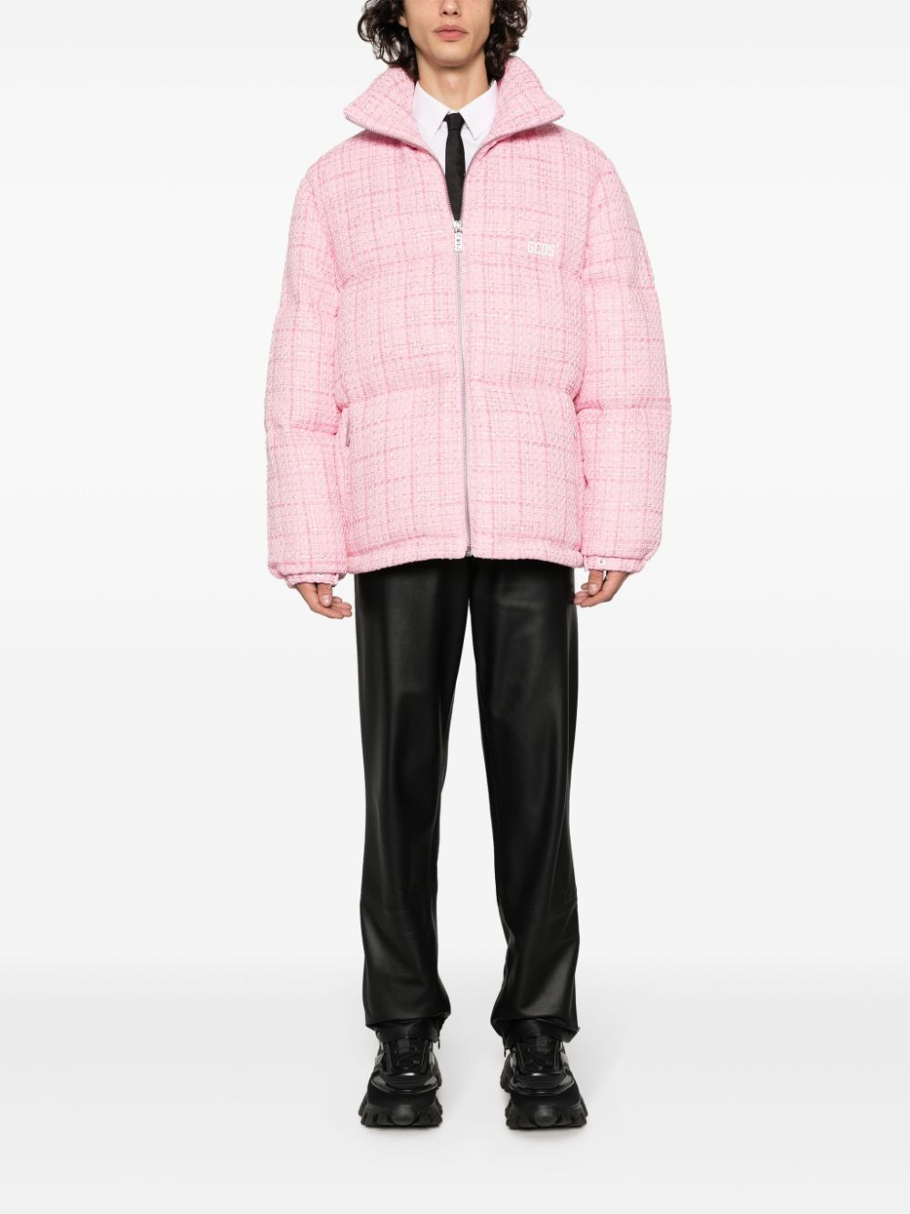 GCDS GCDS Quilted Tweed Padded Jacket