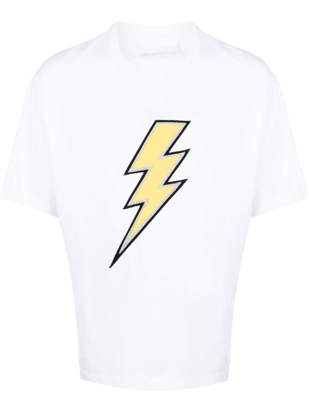 NEIL BARRETT thunderbolt-embroidered cotton t-shirt