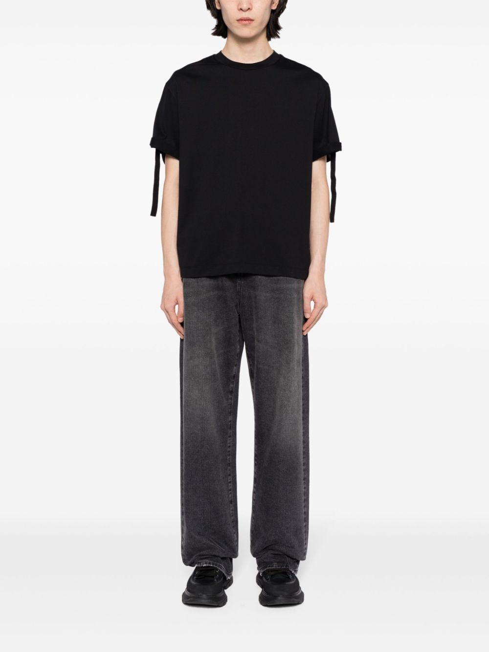 NEIL BARRETT buckle-strap cotton t-shirt