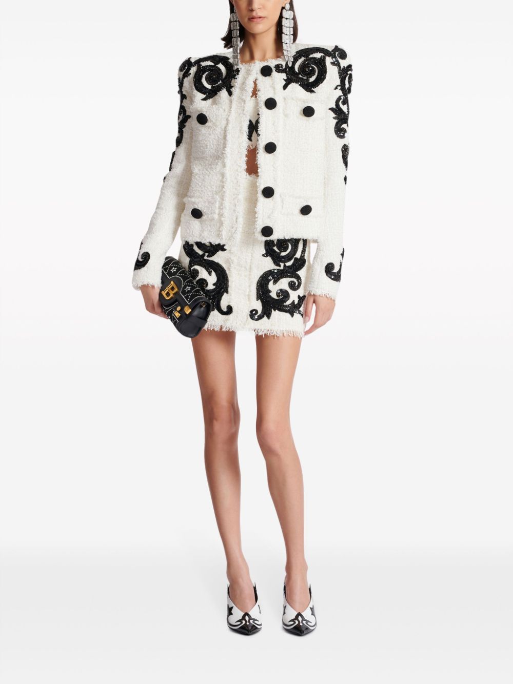 BALMAIN Balmain Embroidered Tweed Jacket