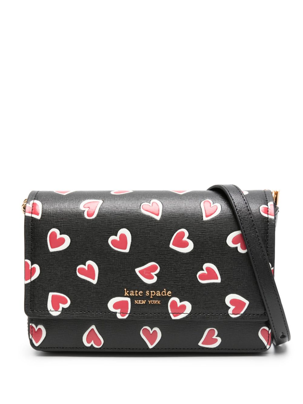 Kate Spade New York Heart-Print Leather Crossbody Bag In  display picture 3