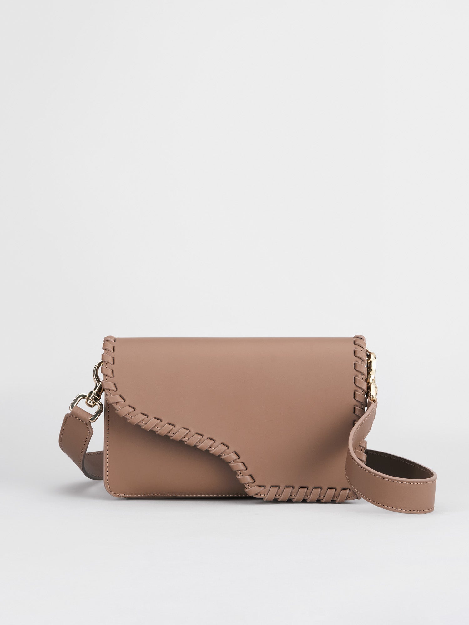 Atp Atelier Assisi Stitch Leather Shoulder Bag In Hazelnut - 40 