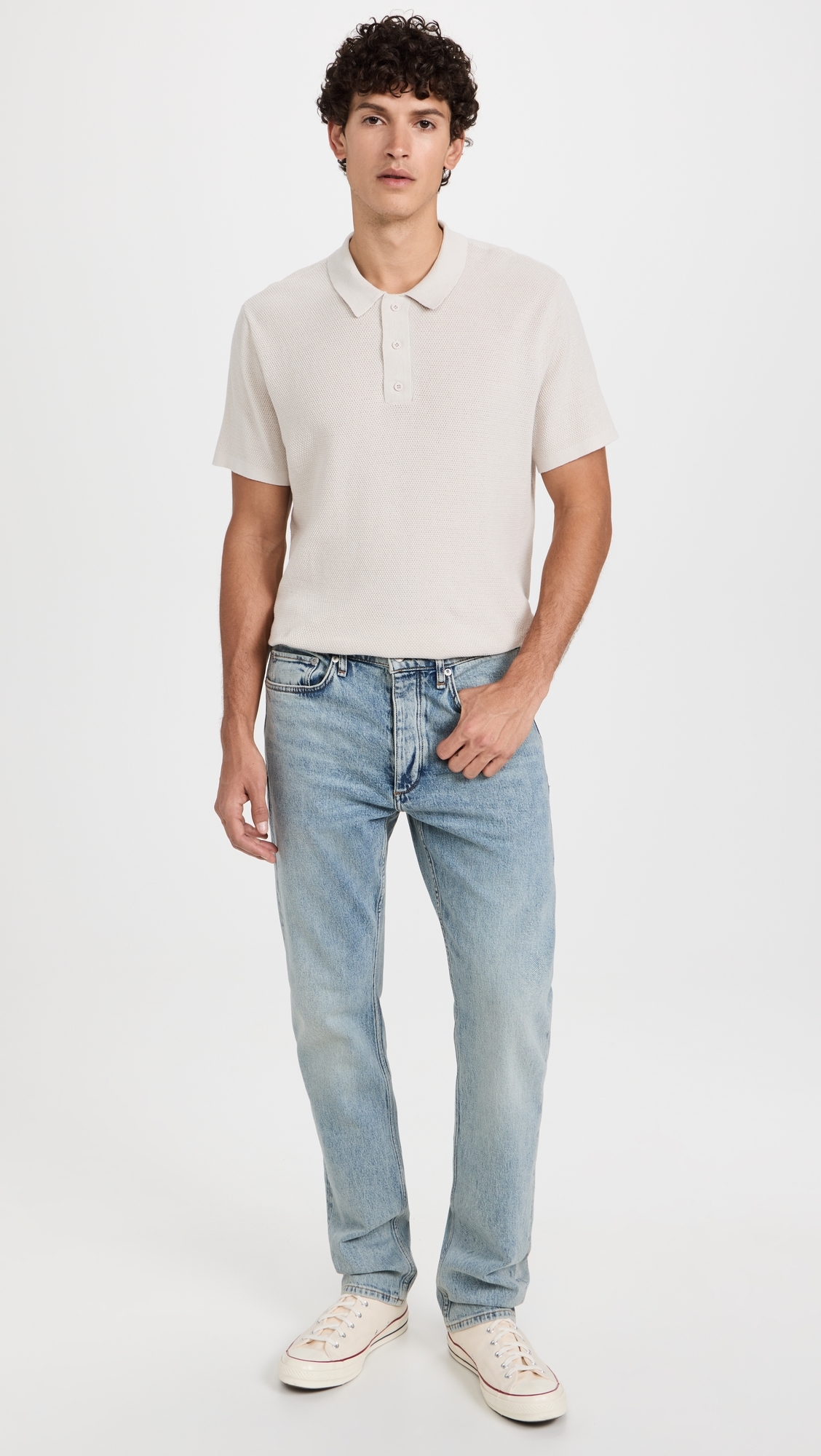 ONIA cotton textured knit polo