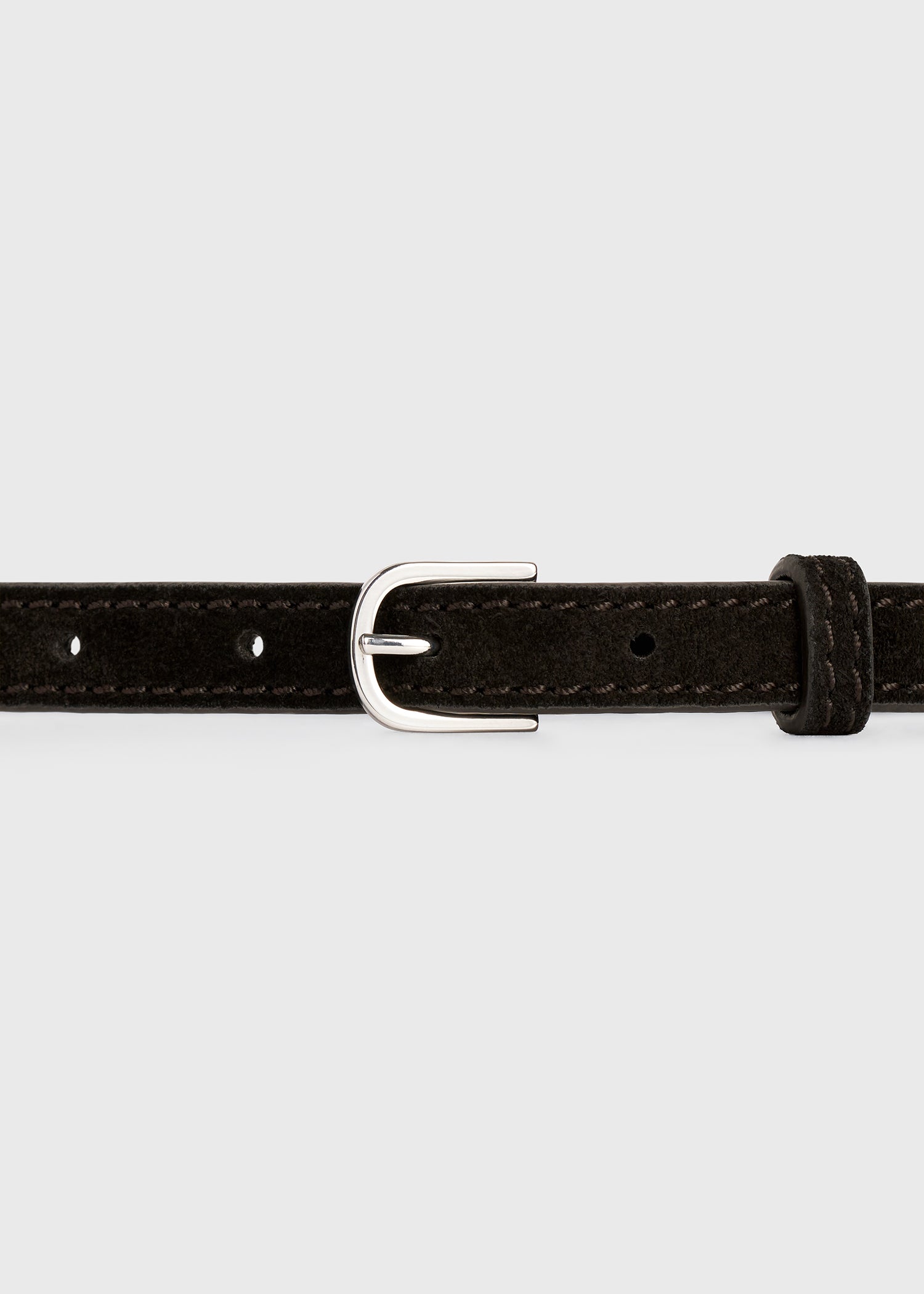 Toteme Thin Suede Belt - Espresso | Editorialist display picture 2