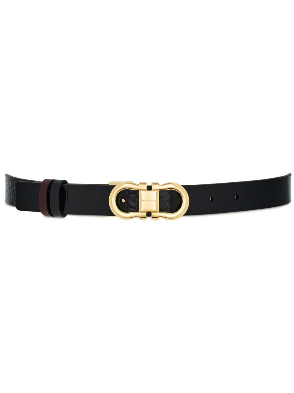 Ferragamo Gancini Buckle Leather Belt In Black - 36% Off  display picture 1