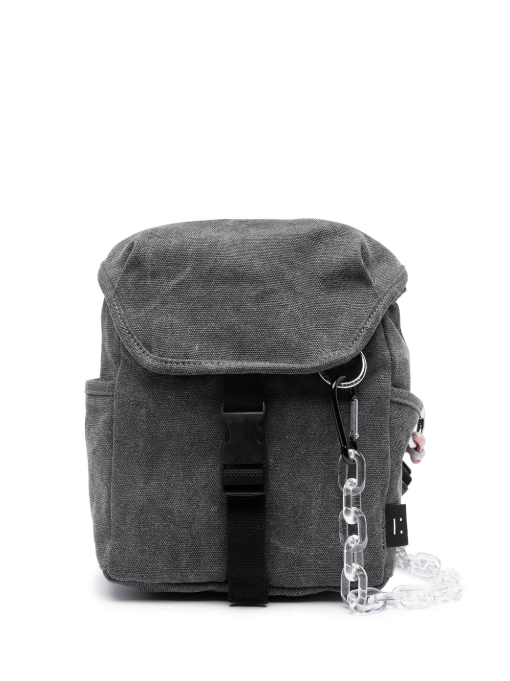 Acne Studios Logo-Tag Cotton Mini Backback - Grey | Editorialist