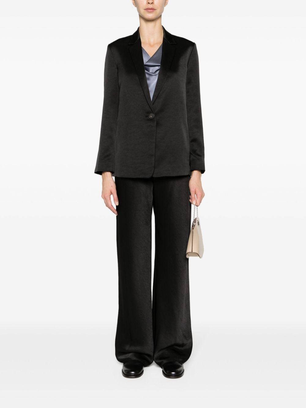 VINCE Vince. Single-Breasted Satin Blazer