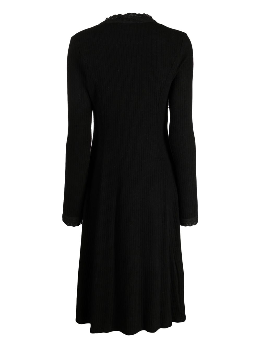 TOUT A COUP Ribbed Knit Midi Dress - Black
