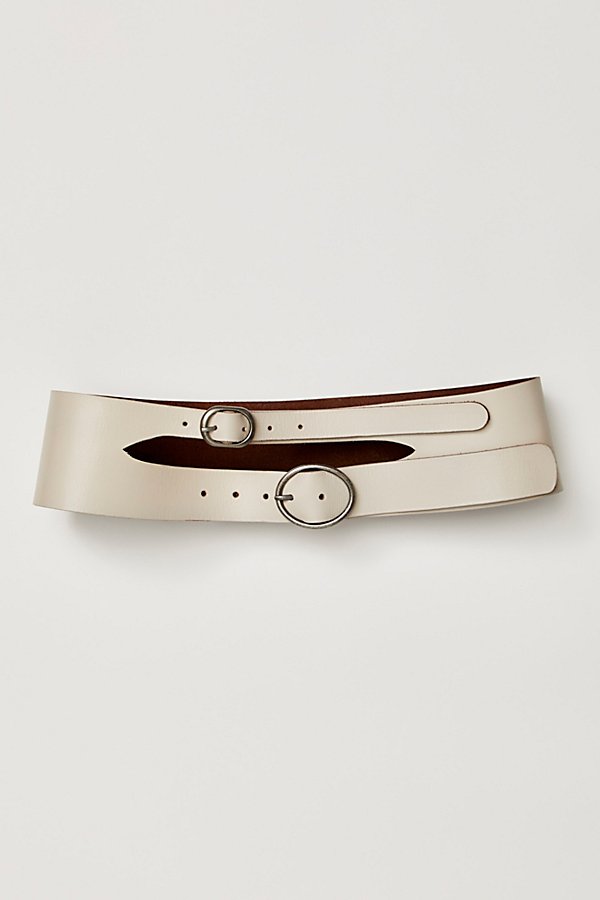 Free People Wide Leather Hyde Hip Belt - Mineral | Editorialist display picture 2