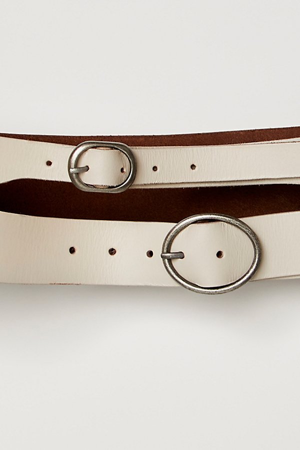 Free People Wide Leather Hyde Hip Belt - Mineral | Editorialist display picture 3