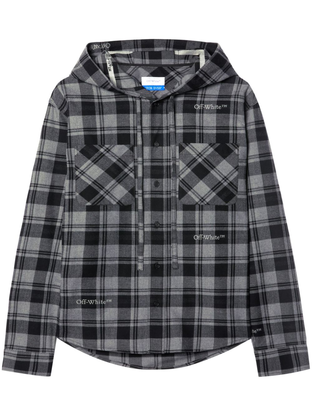 Off-White Spray Diagonal Hooded Shirt - Grey - 1% Off | Editorialist