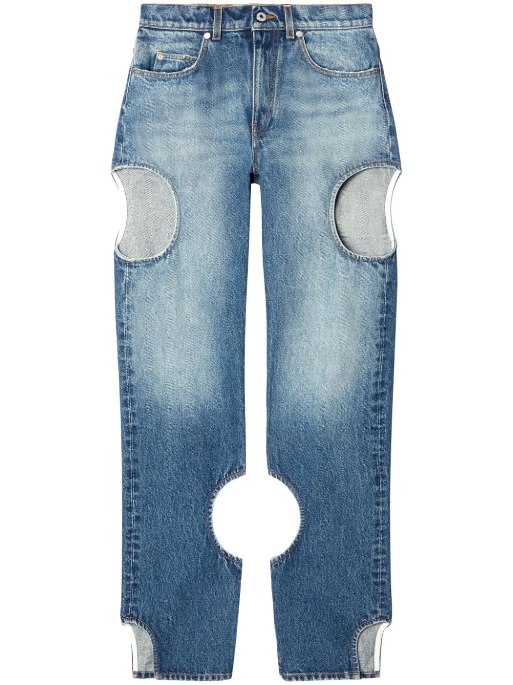 OFF-WHITE Off-White Cut-Out Straight-Leg Jeans