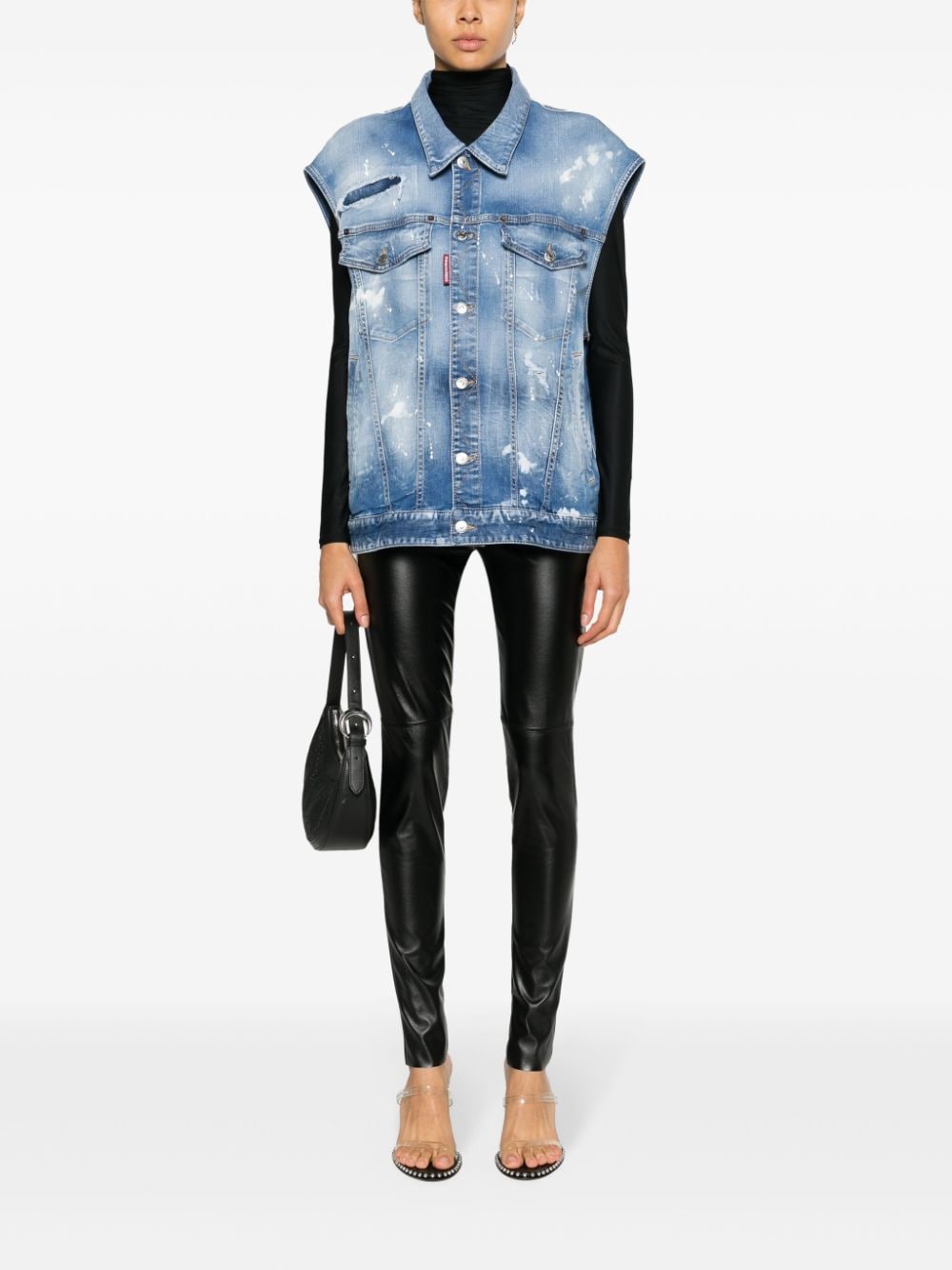 DSQUARED2 Paint Splatter Denim Vest