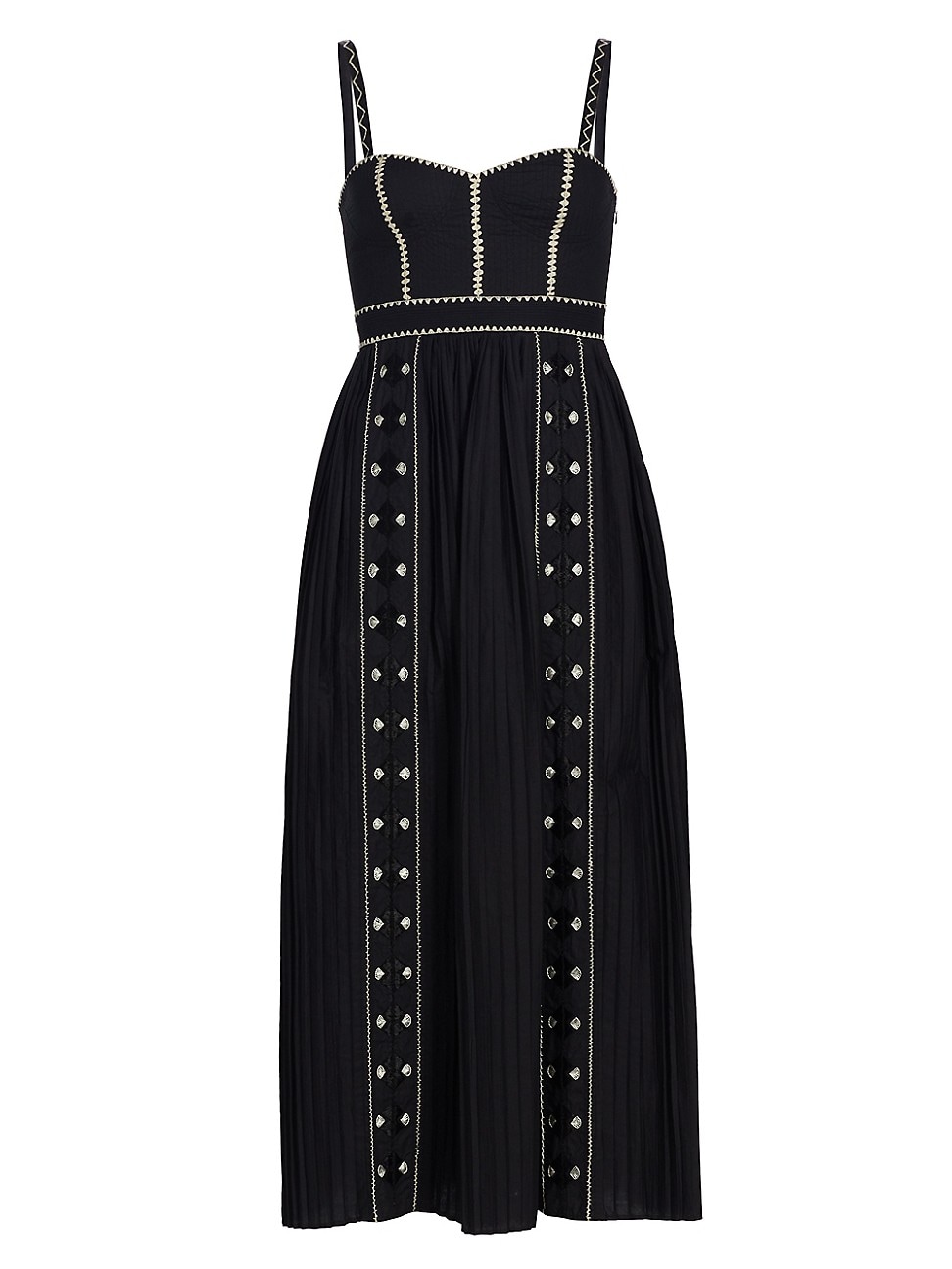 Ulla Johnson Elin Cotton Embroidered Maxi Dress In Noir - 70% Off |  Editorialist