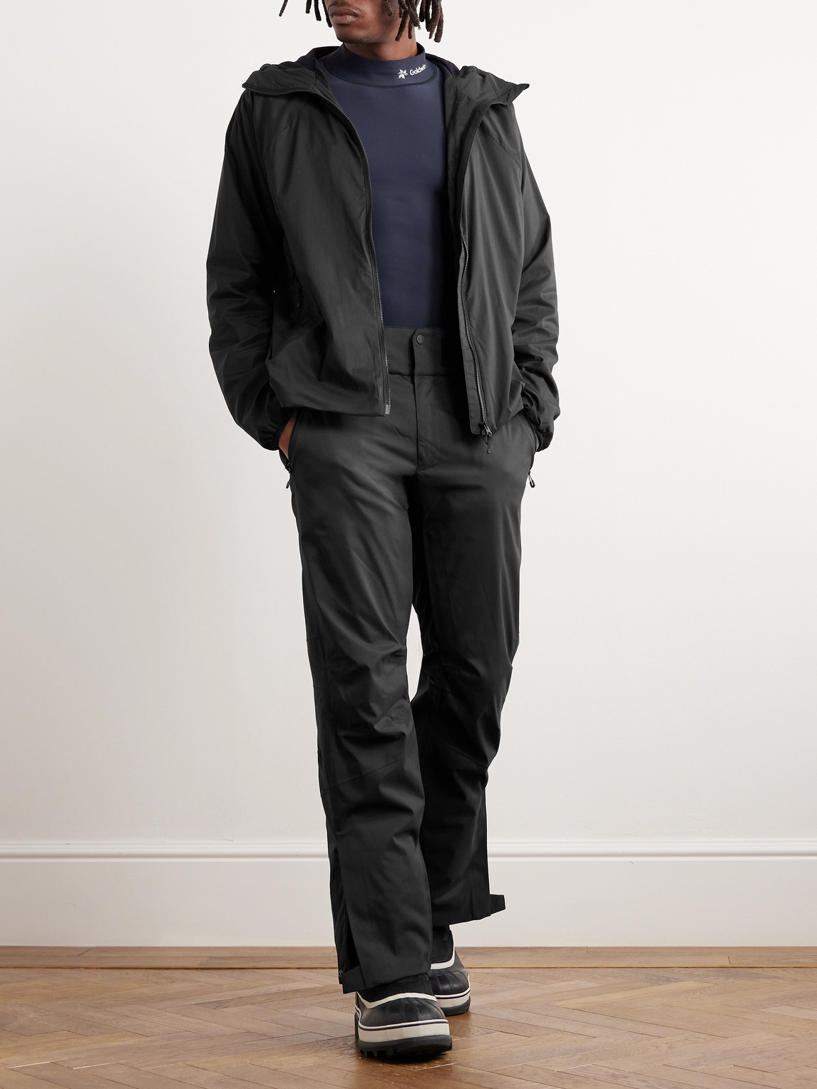 Goldwin Pertex® Quantum Air Hooded Ski Jacket - Black | Editorialist
