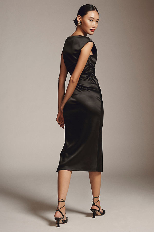 bhldn francesca high neck stretch satin midi dress High-Neck NWT BHLDN Francesca High-Neck Stretch