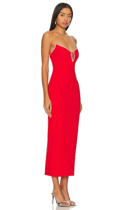 Runaway The Label Bec Midi Dress - Red | Editorialist