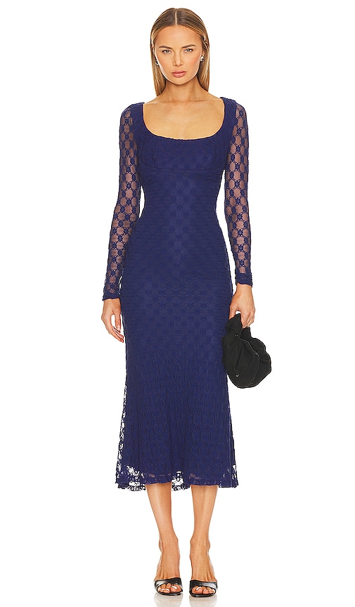 knee length dresses for ladies Ellie Lace Midi Dress
