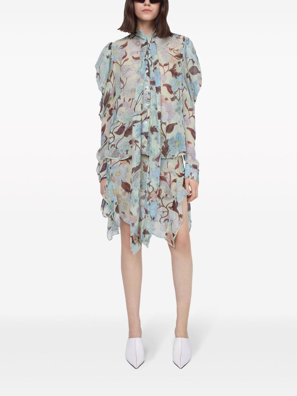 STELLA MCCARTNEY Stella McCartney Lady Garden-Print Silk Chiffon Skirt