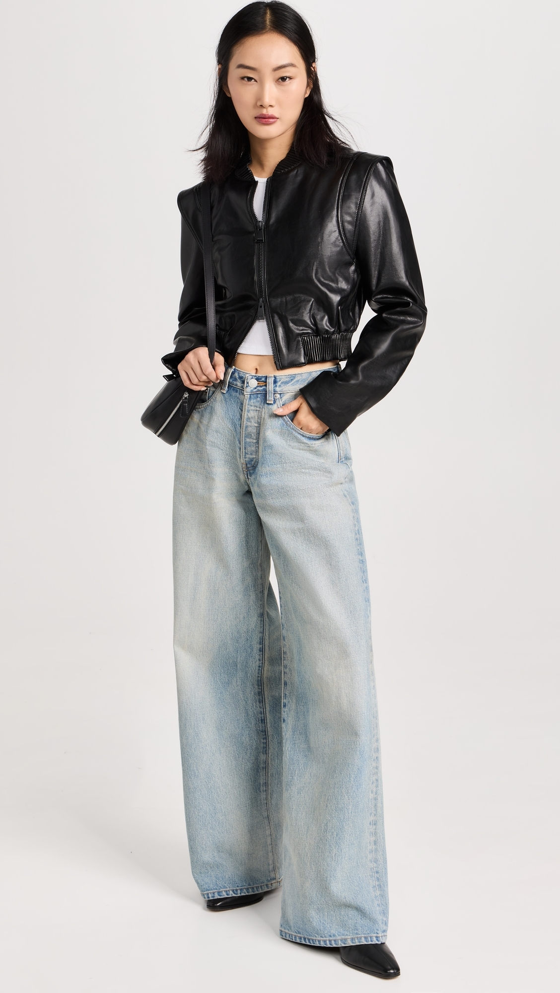 SIMKHAI SIMKHAI Doreen Luxe Vegan Leather Bomber Jacket