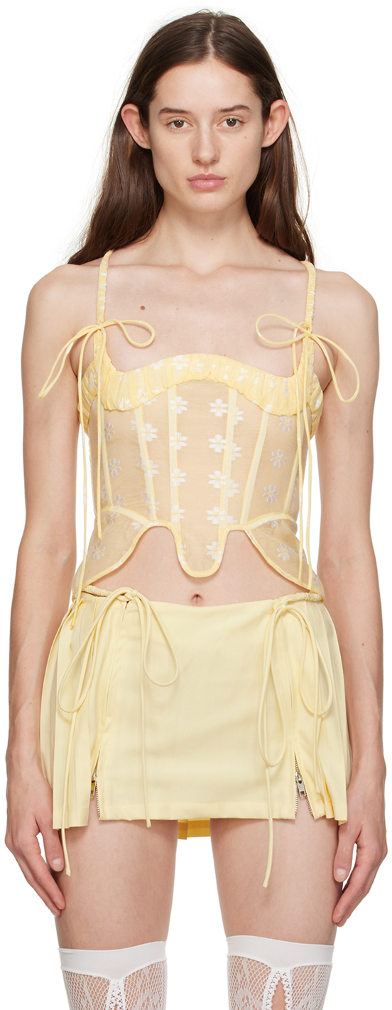 no dress corset Ndress X RoomSERVICE888 Yellow-Green Check Corset