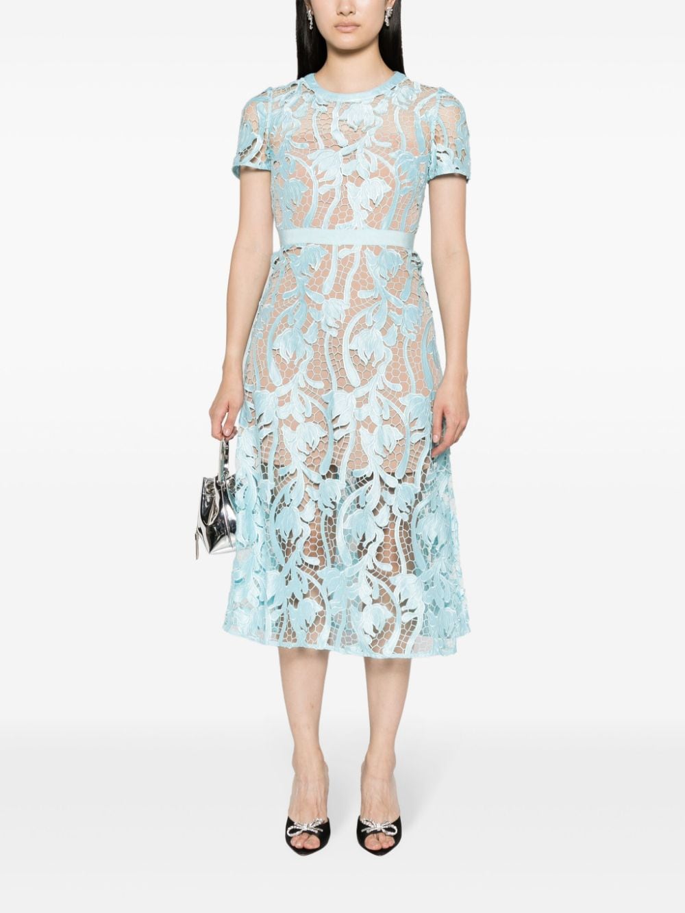 SELF-PORTRAIT Self-Portrait Guipure Lace Midi Dress