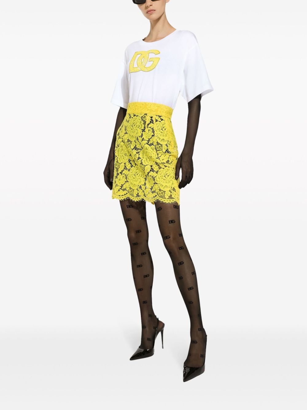 DOLCE & GABBANA Dolce & Gabbana Floral Lace Miniskirt