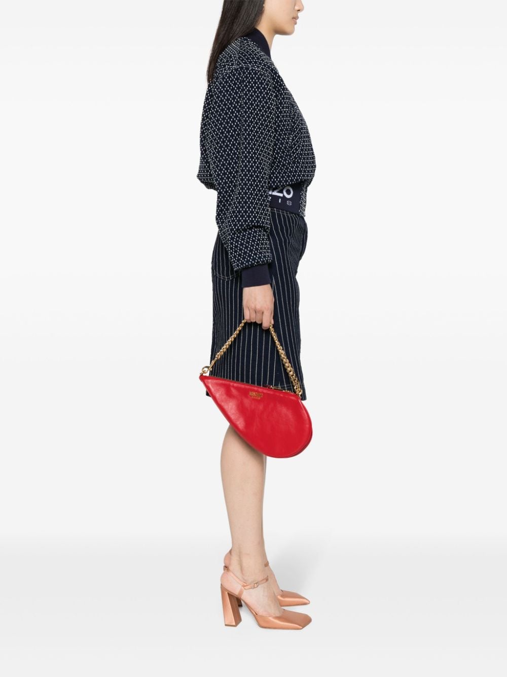MOSCHINO Asymmetric Leather Shoulder Bag