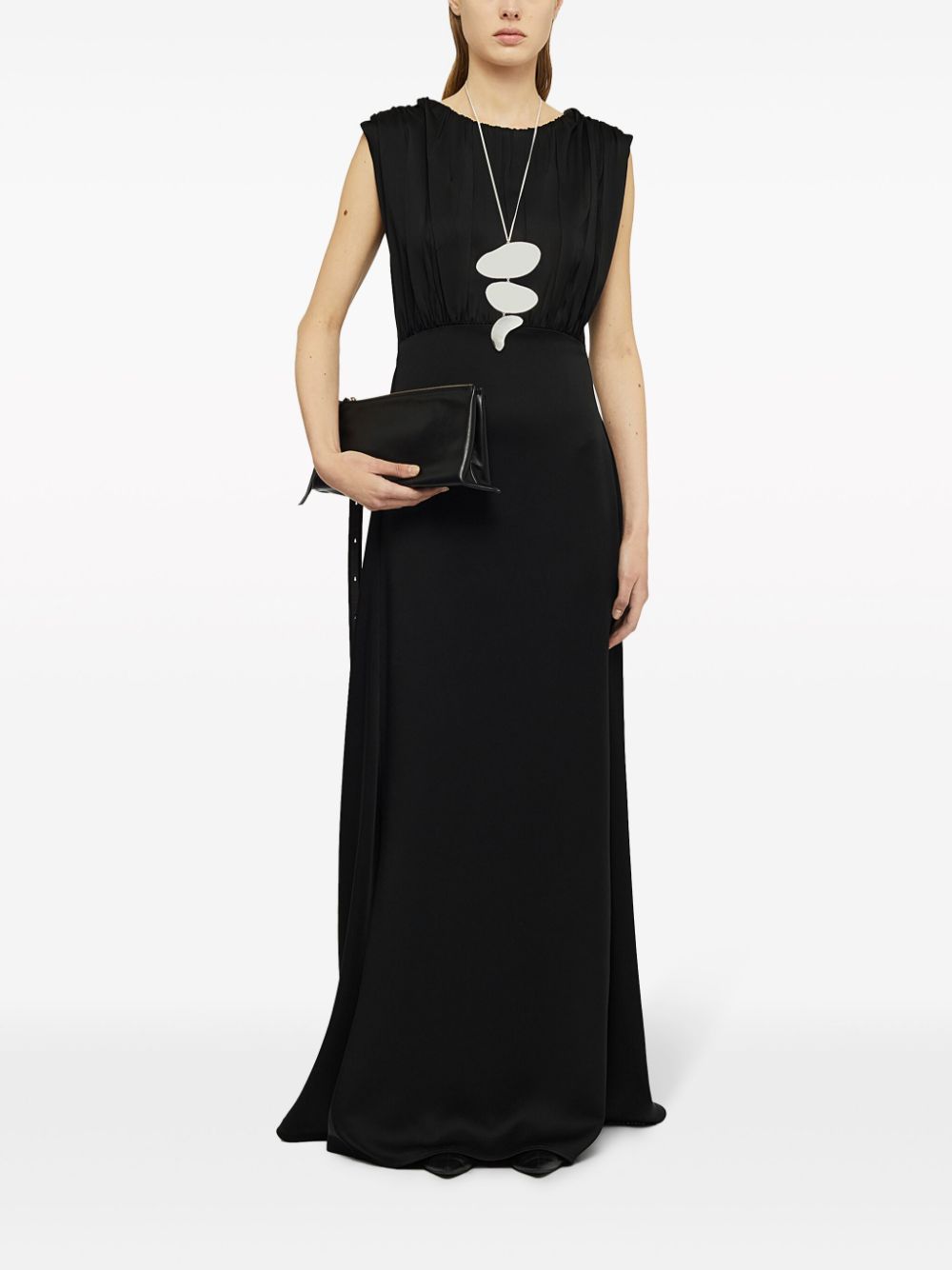 JIL SANDER Jil Sander Gathered Sleeveless Gown