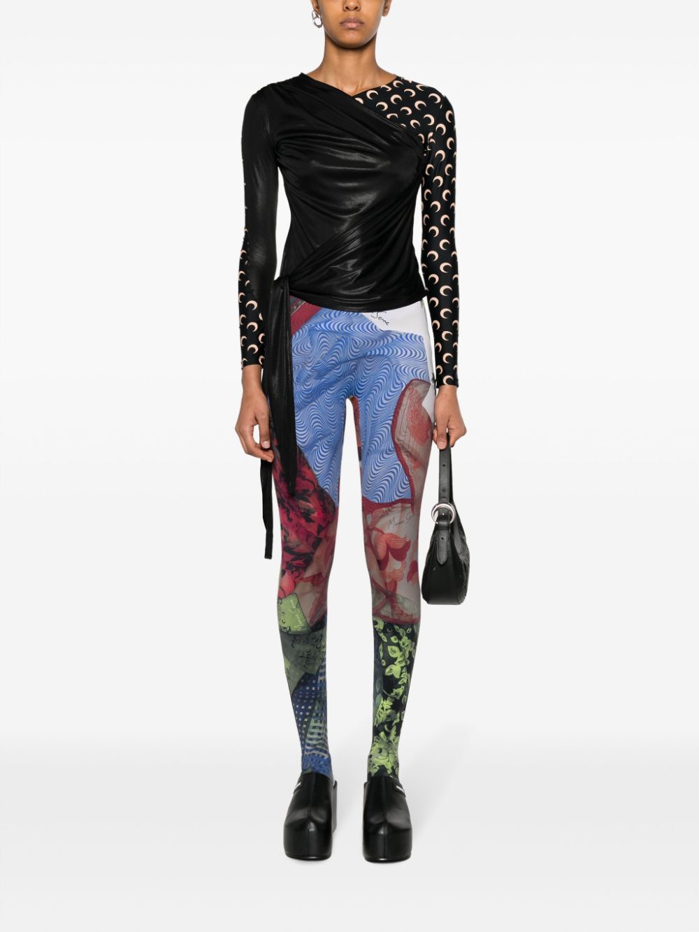 MARINE SERRE Marine Serre Regenerated Crescent Moon-Print Top