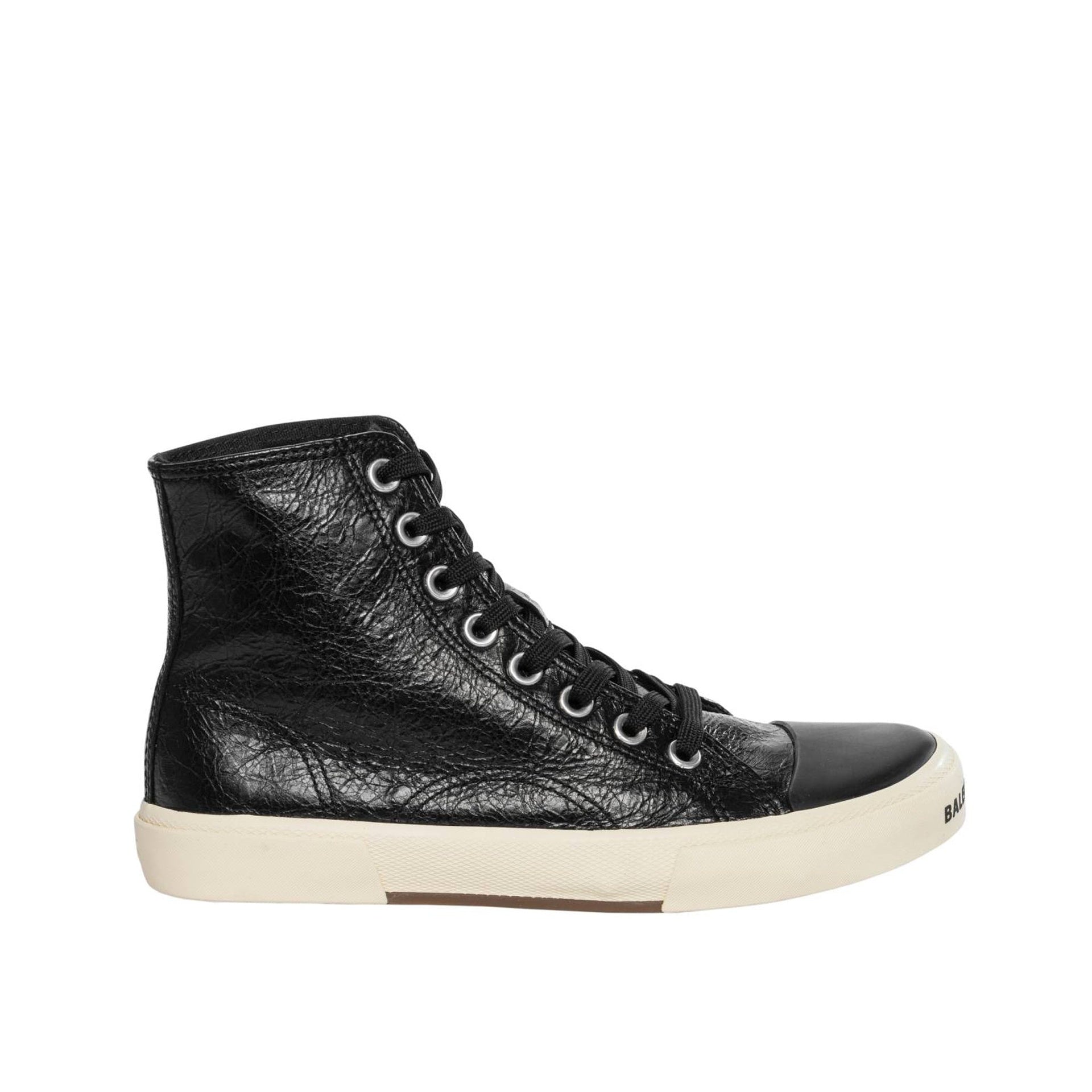 Black High-Top Leather Balenciaga Sneaker http:// main image 3
