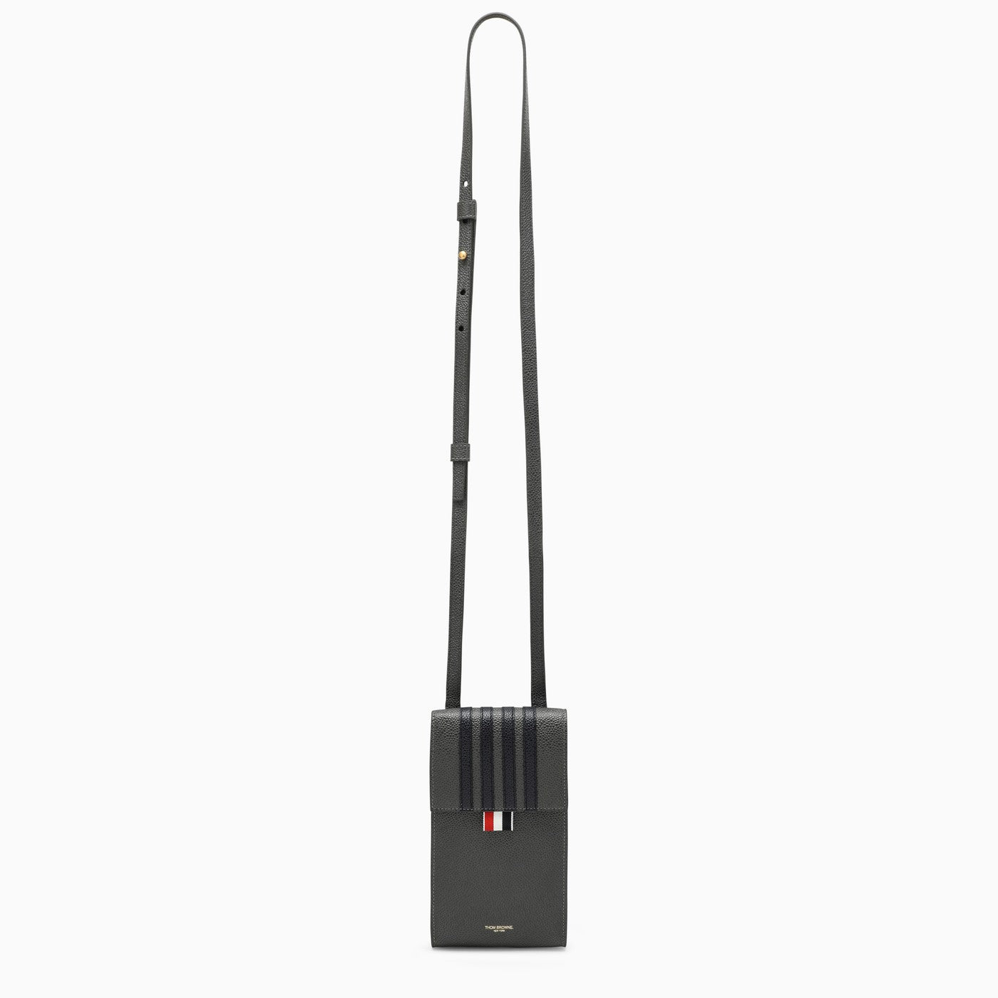 Thom Browne Grained Leather Mobile Phone Holder - Grey | Editorialist