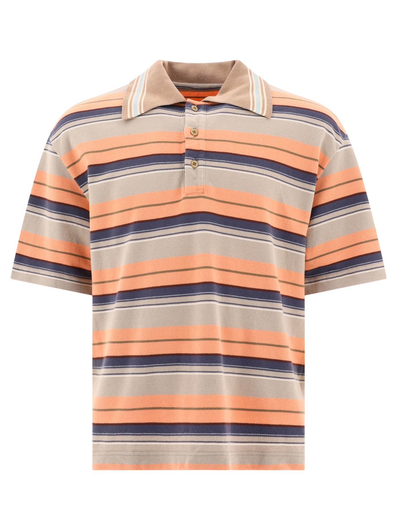 Kapital Multi Border Kanoko Box Polo Shirt - Blue | Editorialist