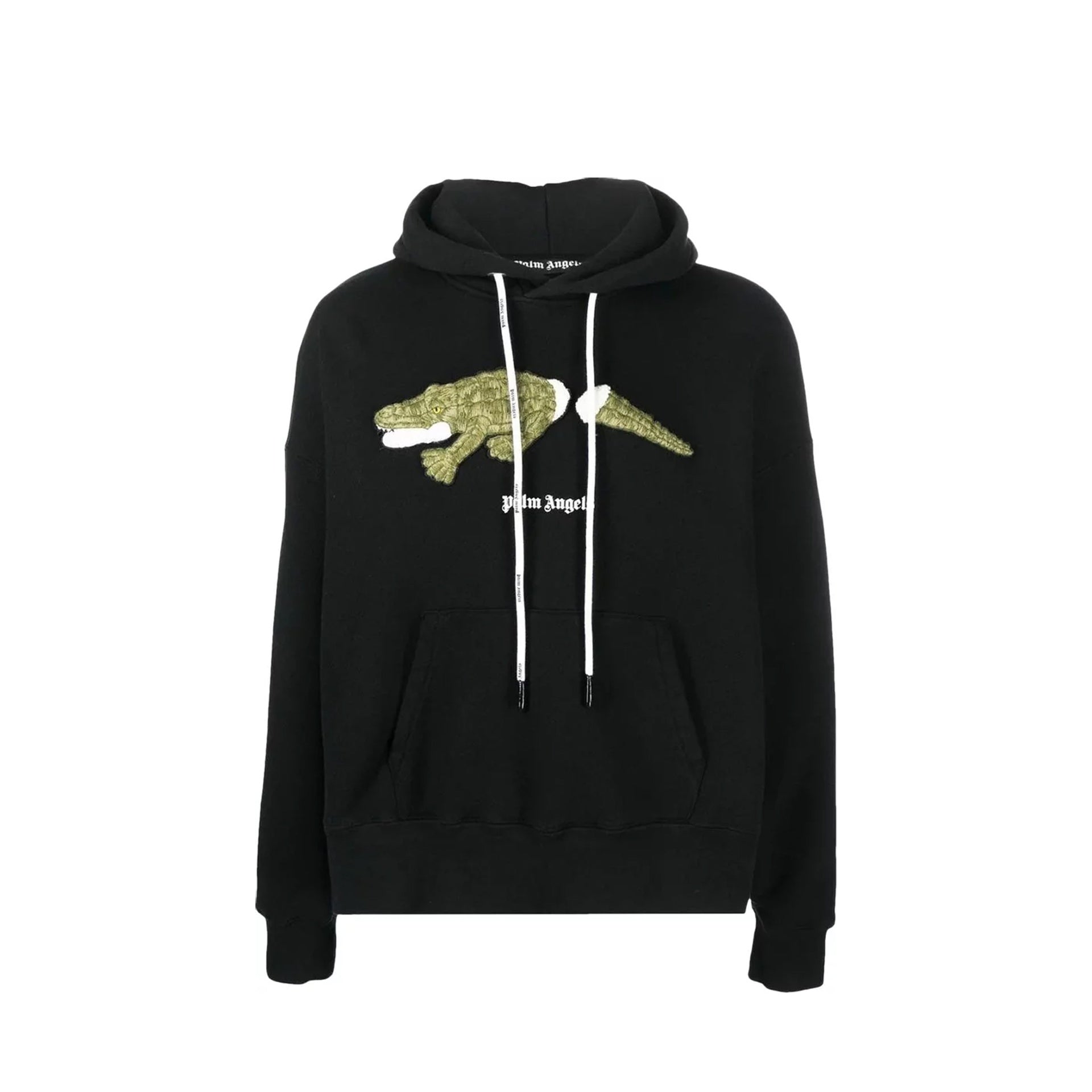 Palm Angels Crocodile Hooded Sweatshirt - Black | Editorialist
