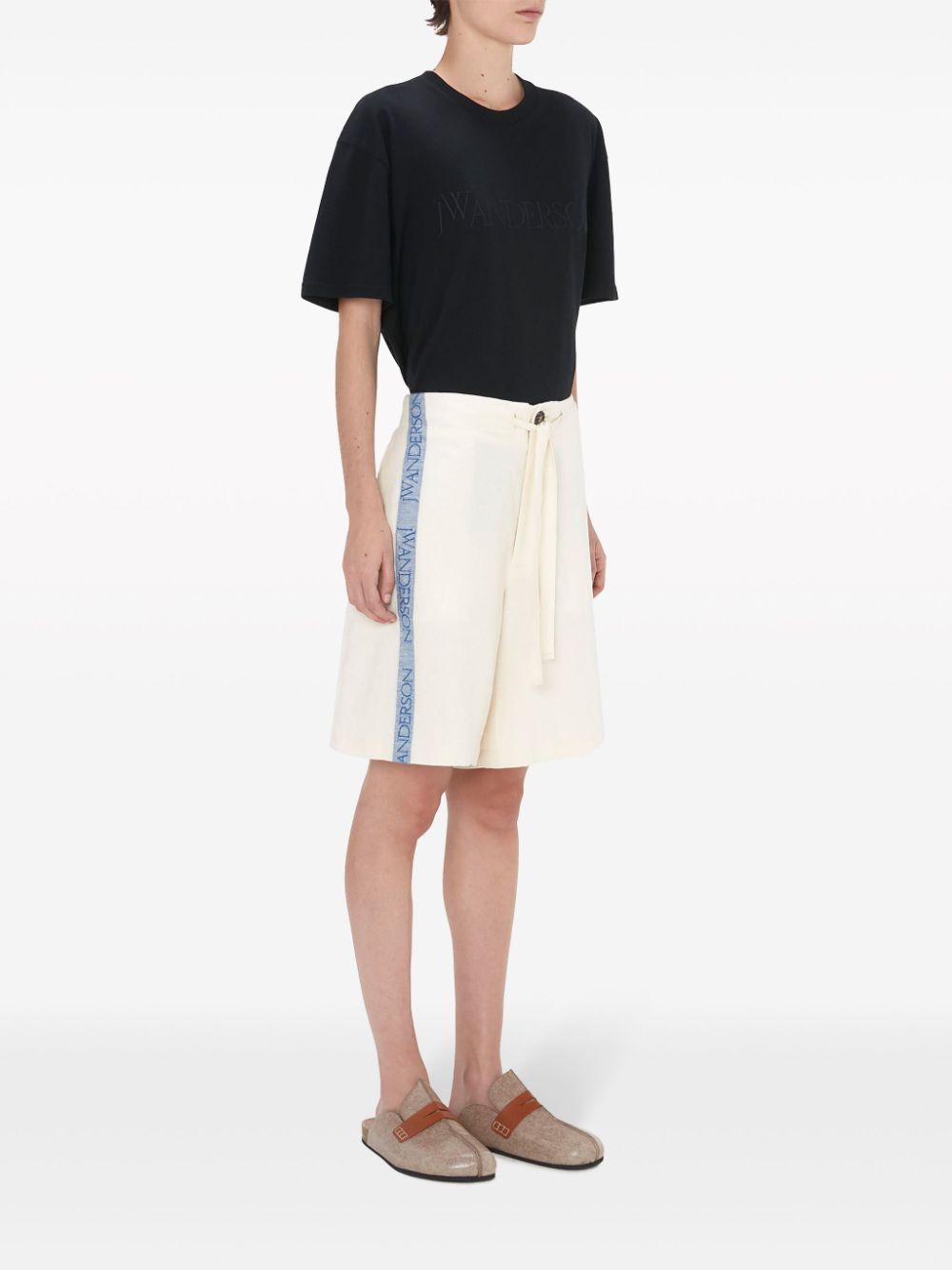 JW ANDERSON JW Anderson Logo-Tape Wide-Leg Shorts