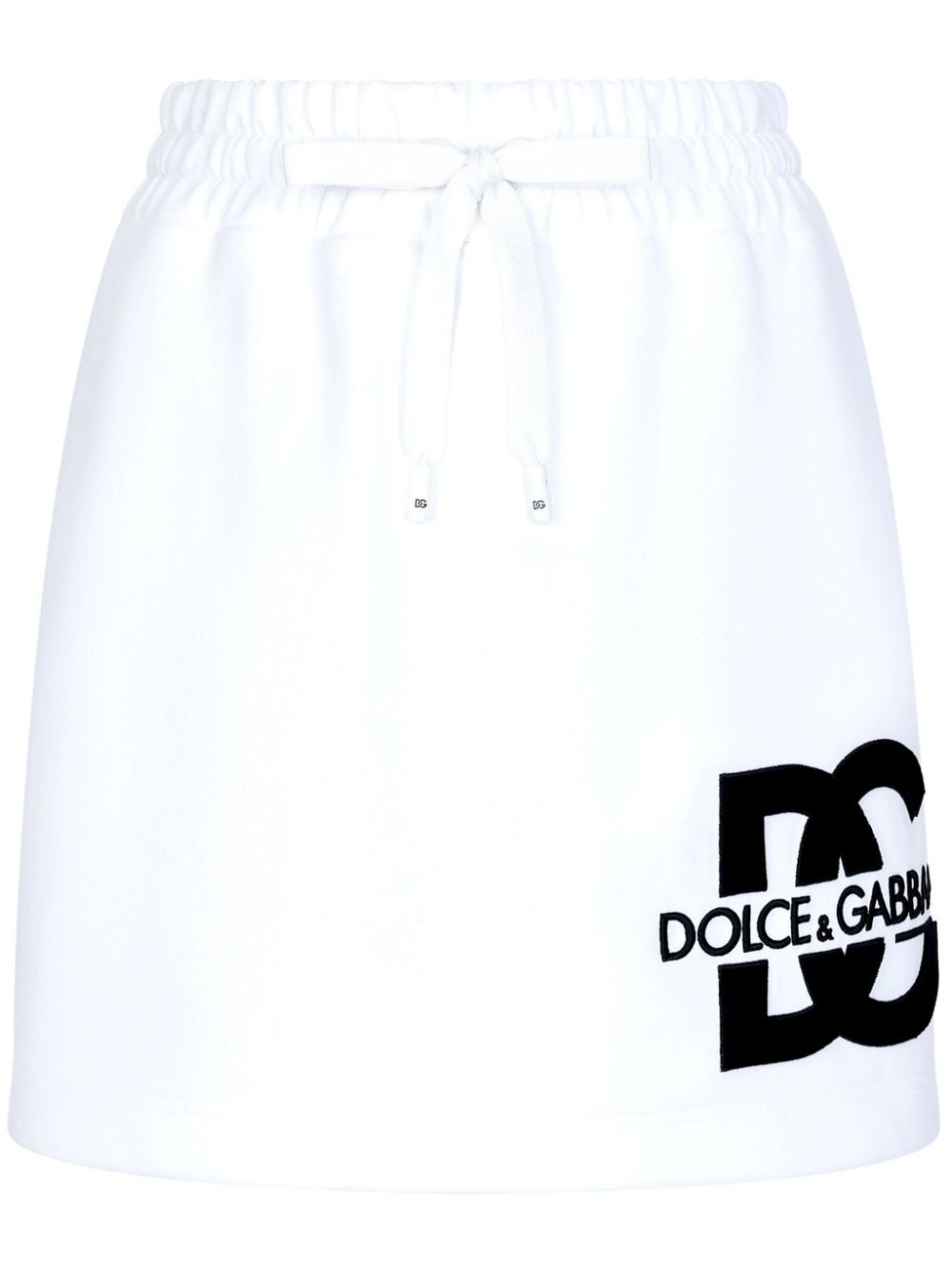 DOLCE & GABBANA Dolce & Gabbana logo-print cotton-blend miniskirt