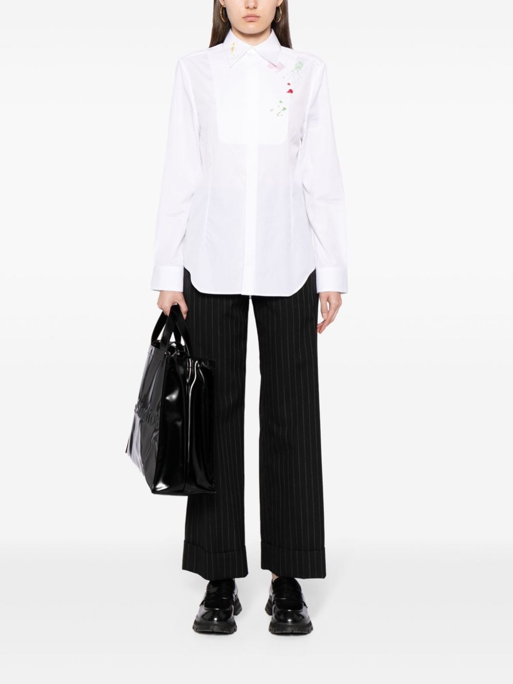 UNDERCOVER Undercover Floral-Embroidered Cotton Shirt
