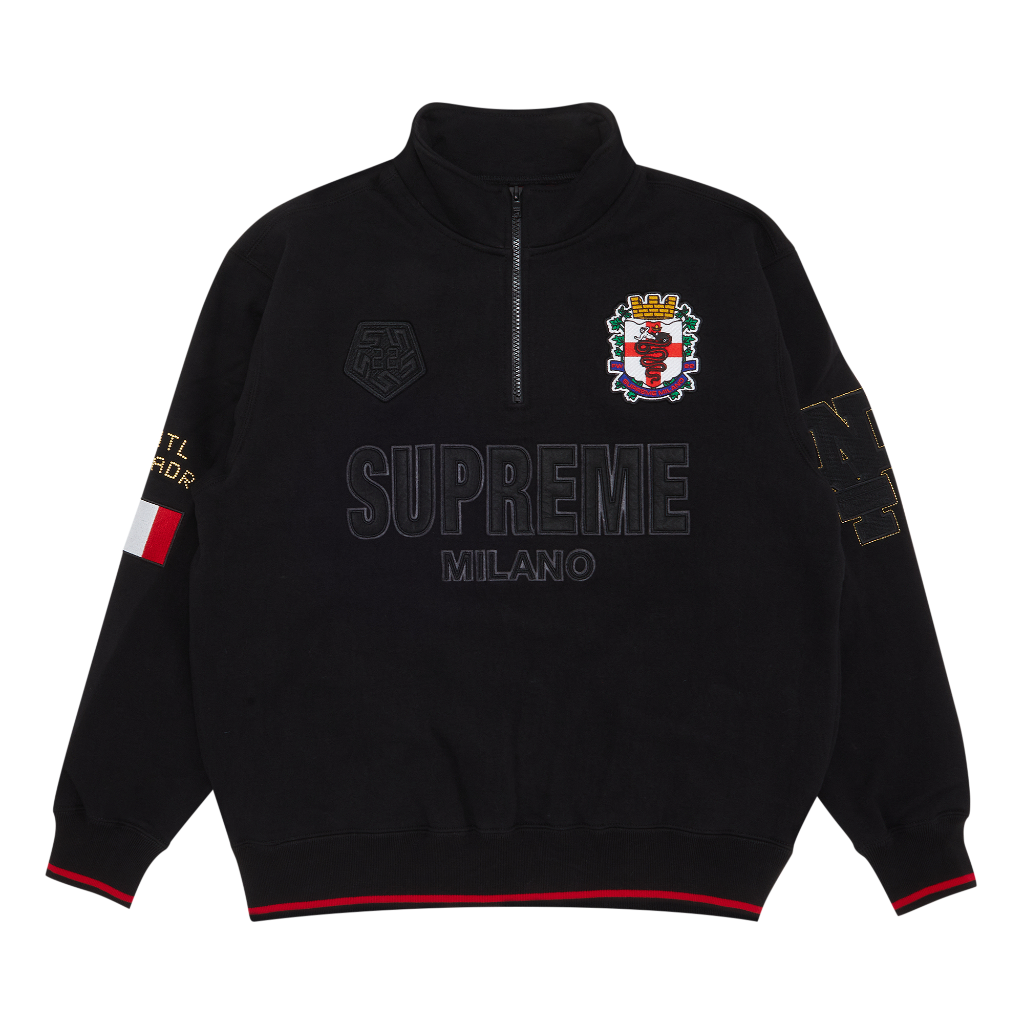 Supreme Milano Half Zip Pullover - Black | Editorialist