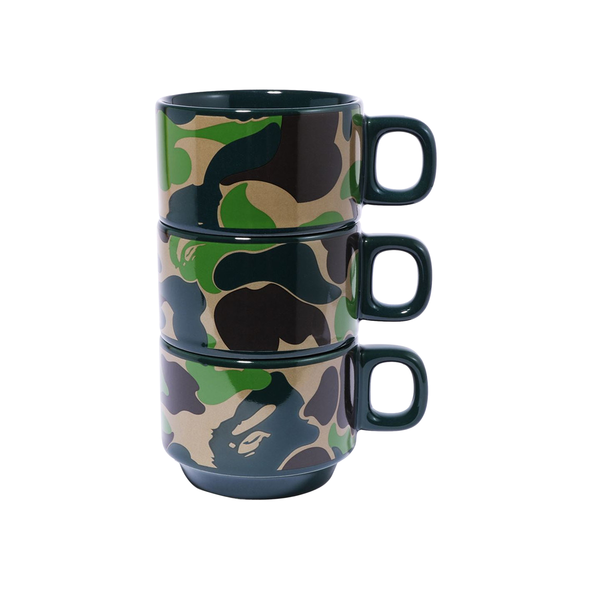 A Bathing Ape Abc Camo Stacking Mugs - Green | Editorialist